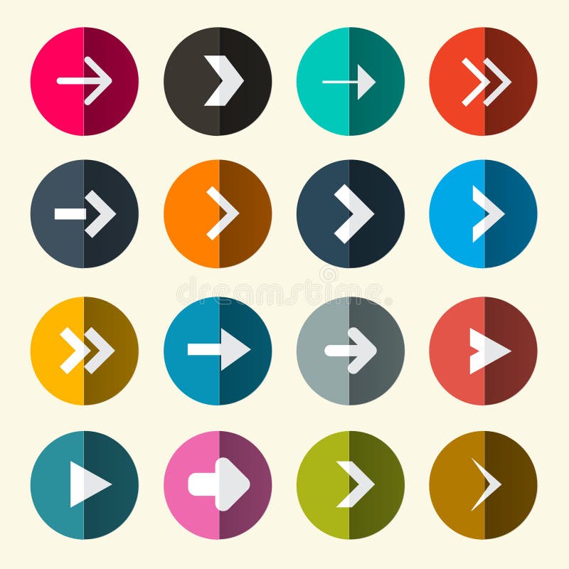 Flechas Fijadas En Vector Del Círculo Ilustración del Vector ...