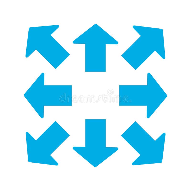 Flechas Gruesas Azules En Diversas Direcciones 8/eight Ilustración del ...