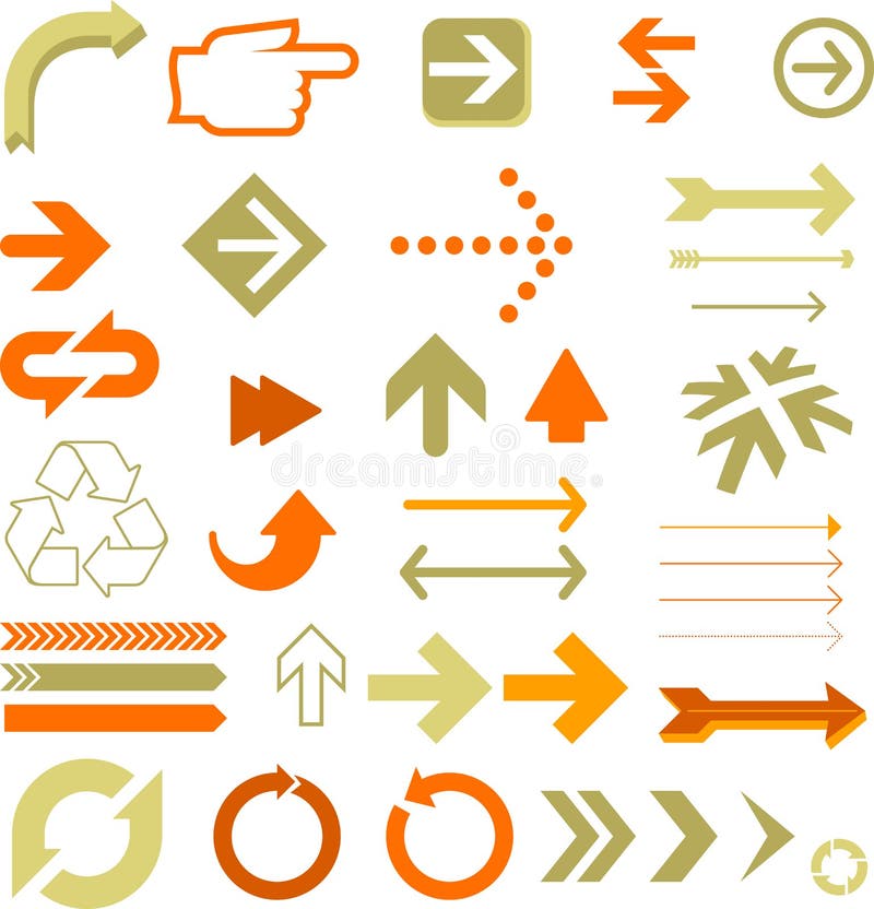 Flechas múltiples ilustración del vector. Ilustración de icono - 28921369