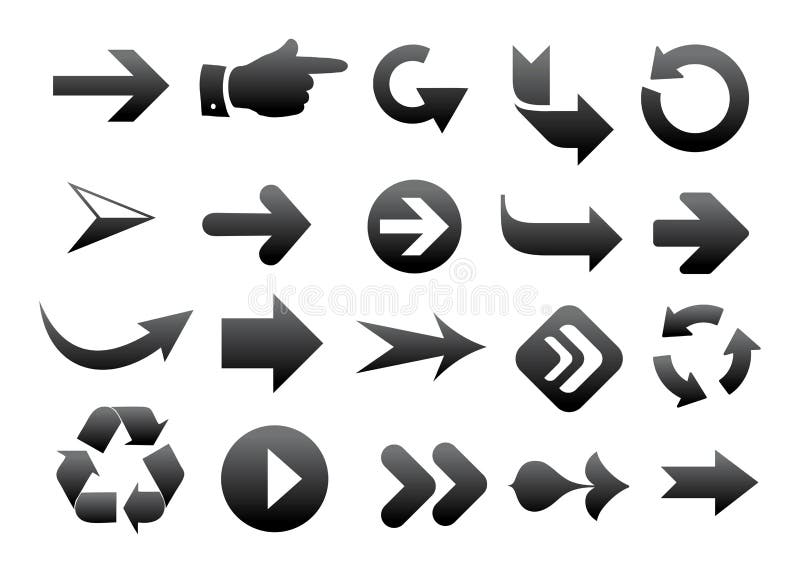 Flechas negras ilustración del vector. Ilustración de icono - 10960991