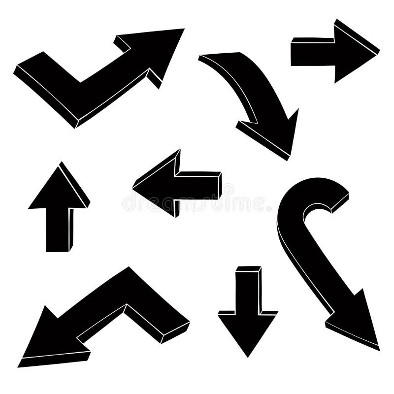 Flechas negras ilustración del vector. Ilustración de conjunto - 132712122