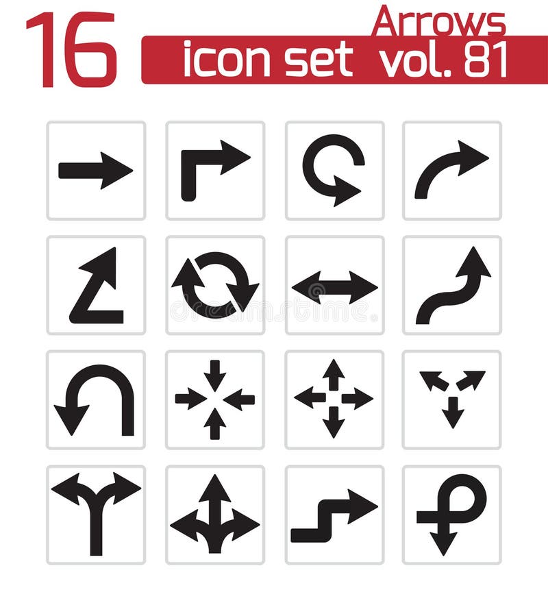 Flechas Negras Del Icono Del Vector Stock de ilustración - Ilustración ...