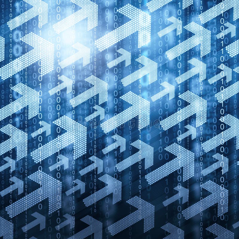 Flechas y código binario stock de ilustración. Ilustración de ordenador ...