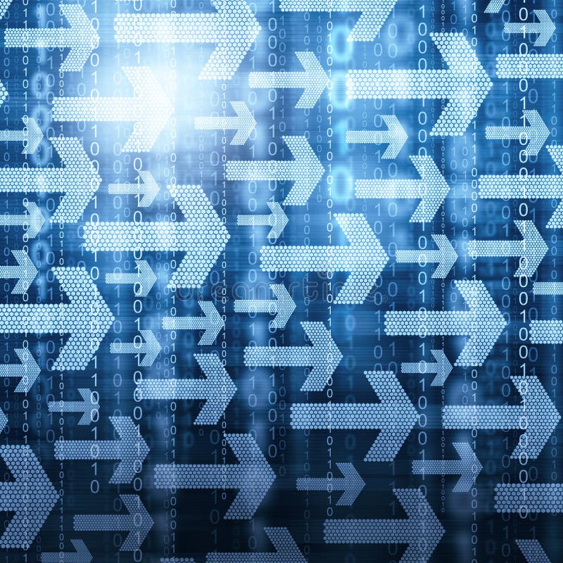 Flechas y código binario stock de ilustración. Ilustración de brillante ...