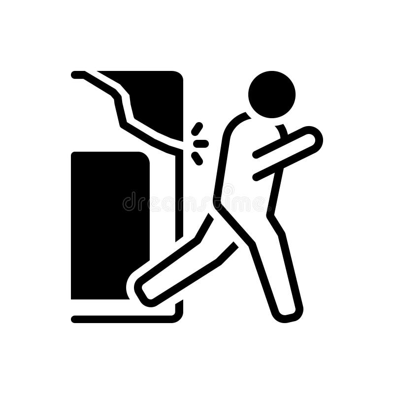 Black Solid Icon for Flee, Get Away and Scram Stock Vector ...