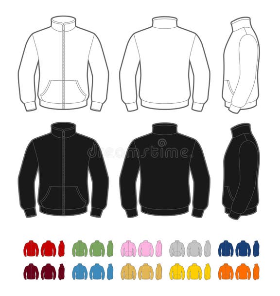 Fleece jacket stock vector. Illustration of front, active - 195391245