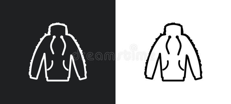 Fleece Outline Icon in White and Black Colors. Fleece Flat Vector Icon ...