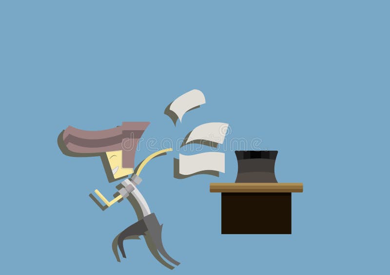 Fleeing businessman stock vector. Illustration of work - 37967297