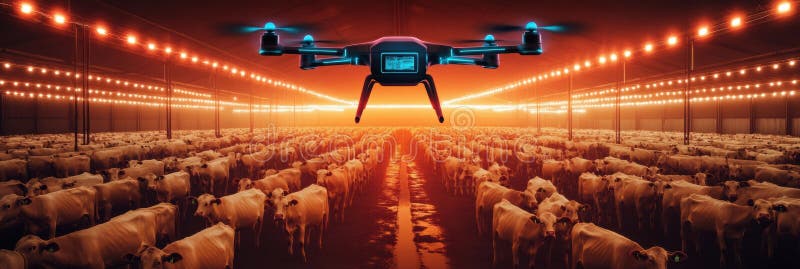 Fleet of Autonomous Drones Scanning Cows with Glowing Sensors in ...