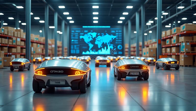 Automated Warehouse Fleet Navigates Aisles Efficiently Orchestrating ...