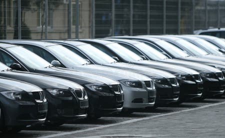 Fleet of cars stock image. Image of fronts, line, rent - 9163287