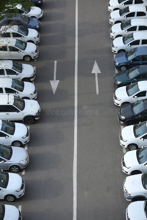 Fleet of cars editorial stock photo. Image of line, parked - 71927363