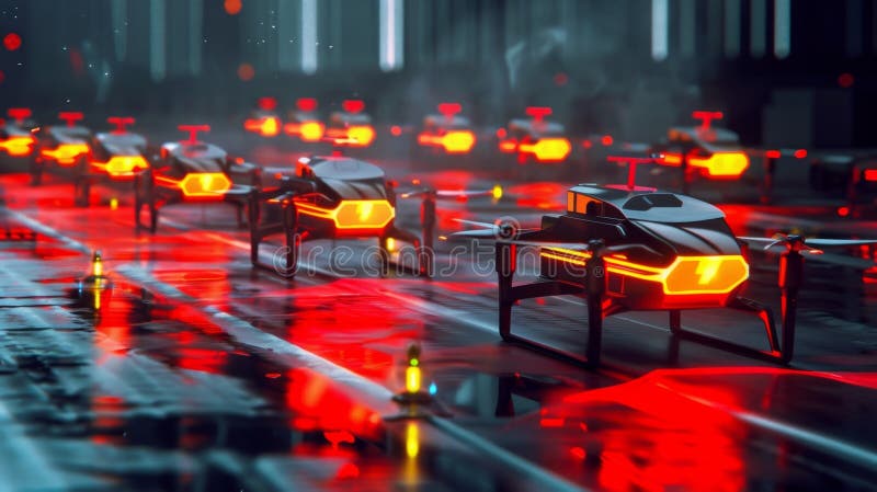 A Fleet of Delivery Drones Equipped with Sensors and GPS Tracking ...