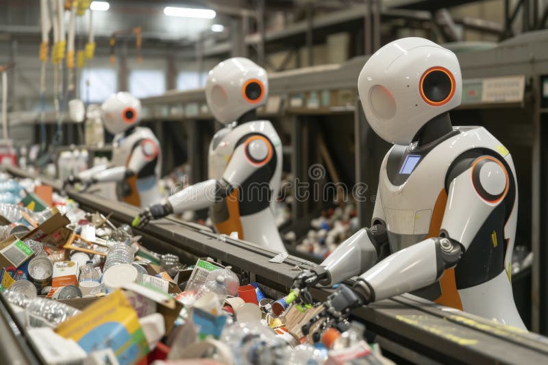 AI-Powered Recycling Robots Stock Image - Image of sorting ...
