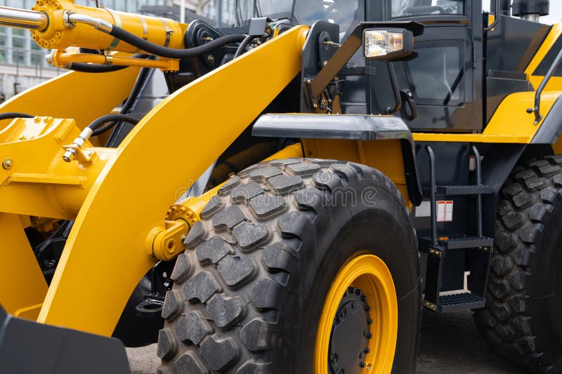Fleet of Yellow Construction Machines Stock Image - Image of excavation ...