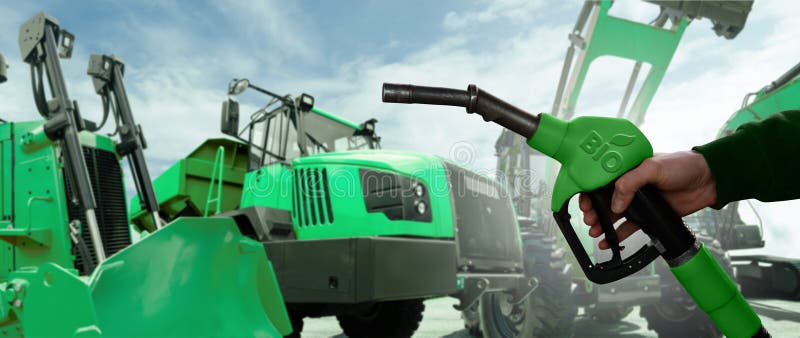 Fleet of Yellow Construction Machines. Stock Image - Image of backhoe ...