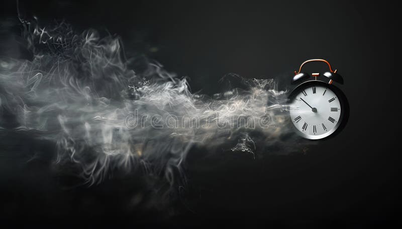 Fleeting Time Concept. Analog Clock Dissolving on Black Background ...