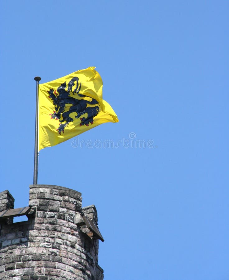 Flemish lion stock image. Image of castle, medieval, belgium - 123877