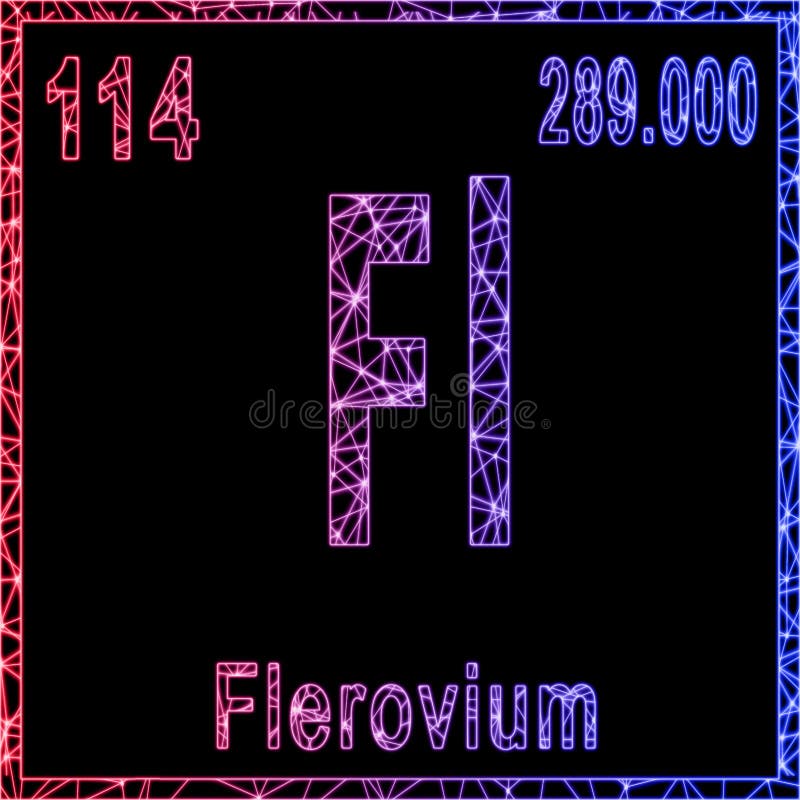 Flerovium Fl Chemical Element. Flerovium Sign with Atomic Number ...