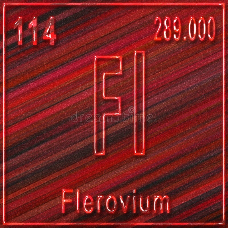 Flerovium Fl Chemical Element. Flerovium Sign with Atomic Number ...