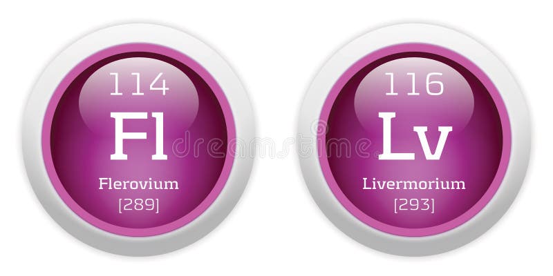 Flerovium and Livermorium stock illustration. Illustration of white ...
