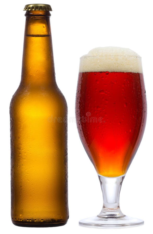 Glas en fles bier stock foto. Image of lagerbier, daling - 22990136