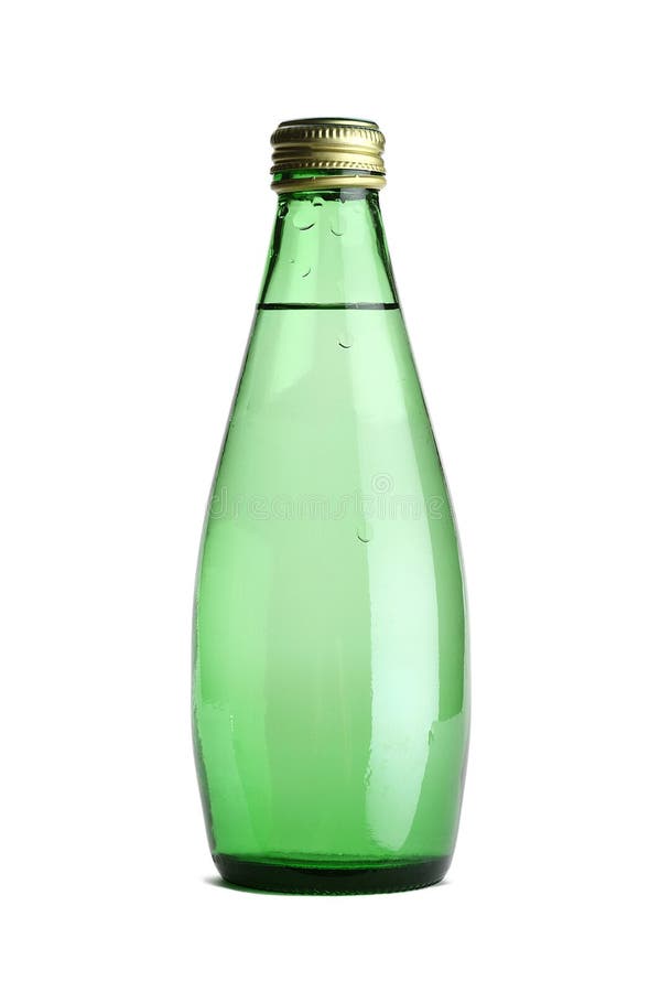 Groene Fles Met Waterdalingen Stock Afbeelding - Image of plastiek ...