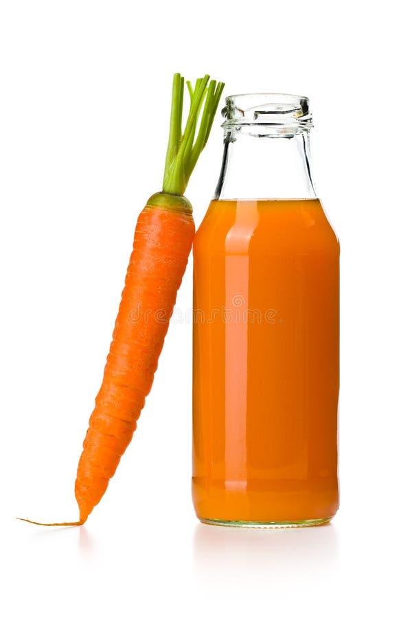 Fles wortelsap met wortel stock afbeelding. Image of sappig - 38045513