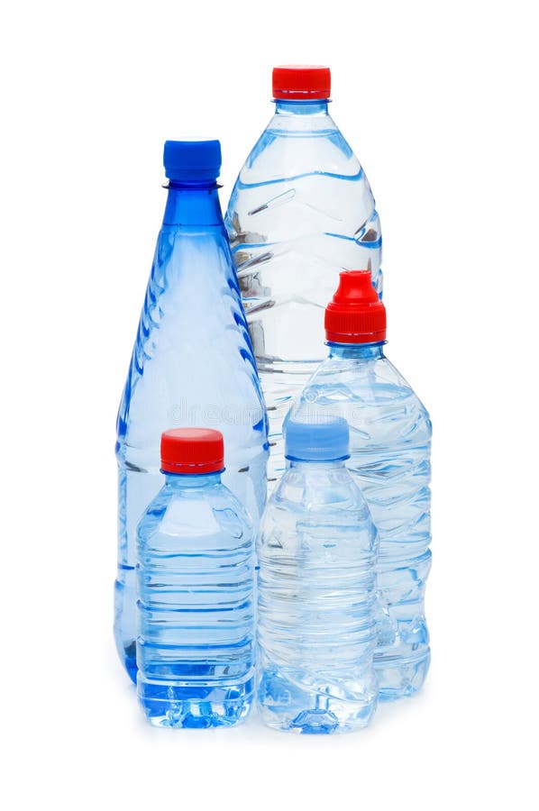 Waterflessen stock afbeelding. Image of geïsoleerd, voedsel - 31205069