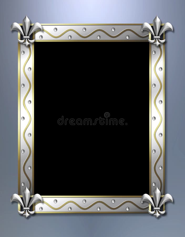 Fleur de lis frame stock illustration. Illustration of custom - 4072406