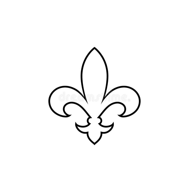 Fleur De Lis Heraldic Line Icon. Vector in Modern Flat Stock Vector ...