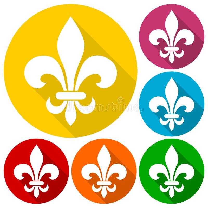 Fleur De Lis Icon with Long Shadow Stock Vector - Illustration of ...