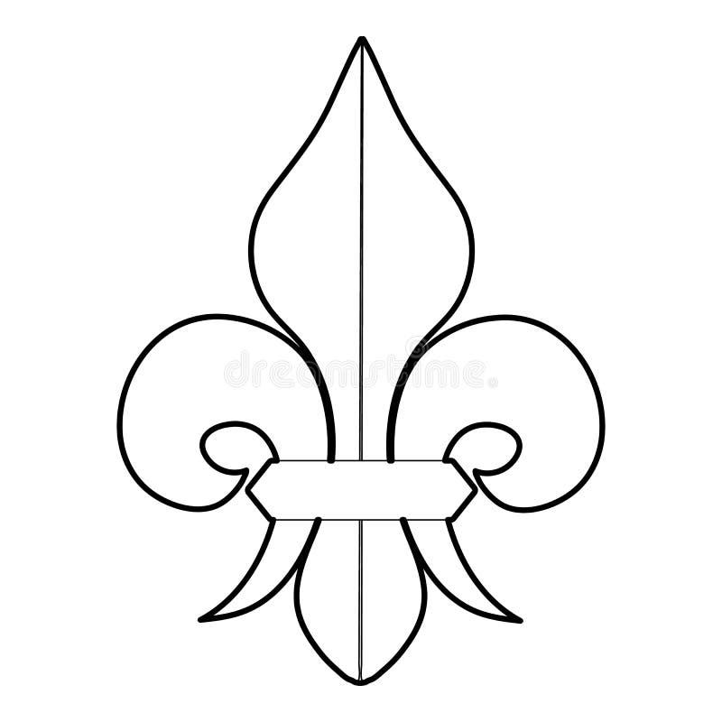 Fleur De Lis Icon, Outline Style Stock Vector - Illustration of crest ...