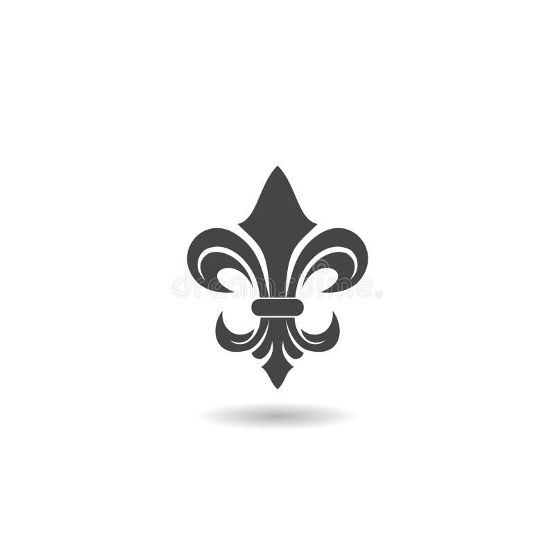 Fleur De Lis Symbol Icon with Shadow Stock Illustration - Illustration ...