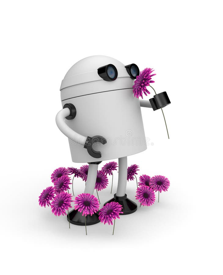 Fleur-robot illustration de vecteur. Illustration du programmé - 61098148