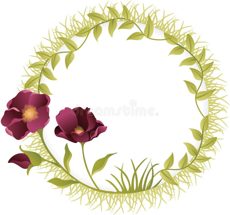 Fleur ronde de cadre illustration de vecteur. Illustration du été ...