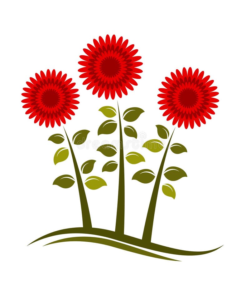 Fleurs rouges illustration de vecteur. Illustration du rouges - 16383579