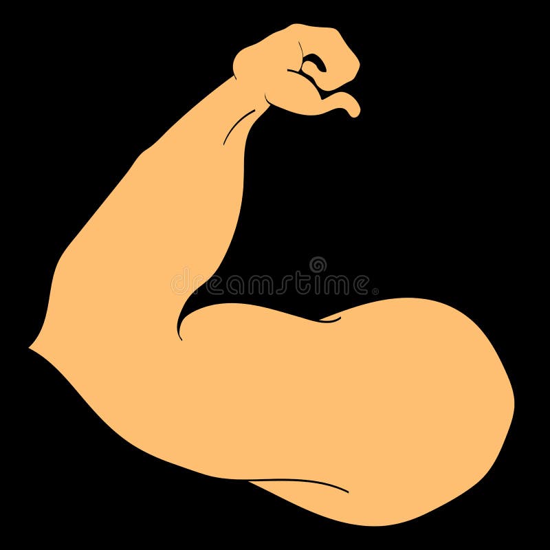 Flex Arm Bodybuilder with Big Muscles Stock Vector - Illustration of ...