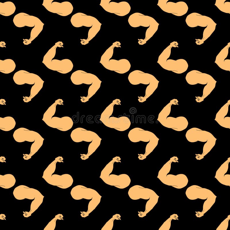 Flex Arm Bodybuilder with Big Muscles Seamless Pattern Stock Vector ...