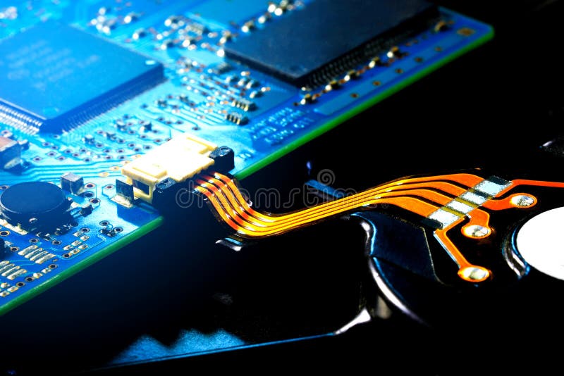 Flex Cable Linking To the Electronic Motherboard Technology Hard Disk ...