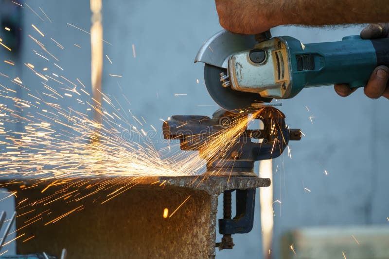 Flex Cutting Metal with Sparks Stock Image - Image of blade, equipment ...