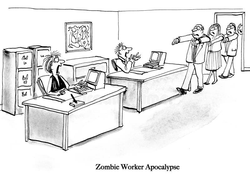 Zombie Workers are on the Loose Stock Illustration - Illustration of ...
