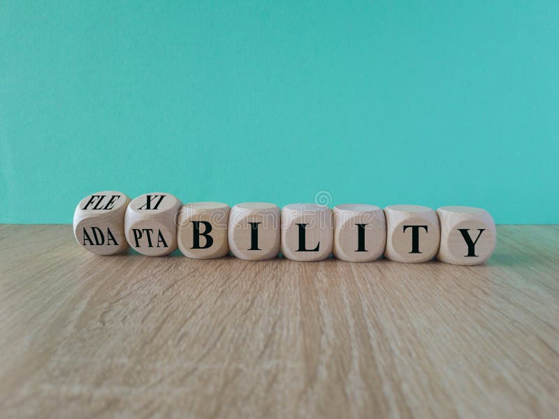 Flexibility and Adaptability Symbol. Turned Wooden Cubes and Changed ...