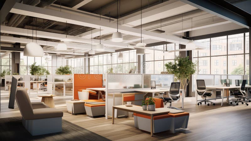 Flexibility Open Office Concept Stock Illustration - Illustration of ...