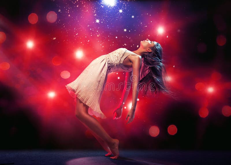 Flexible Ballet Dancer on the Dance Floor Stock Photo - Image of dust ...