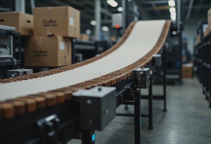 Flexible Belt Conveyor Navigating a Curved Path Around Obstacles in a ...