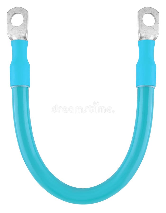 Flexible Connecting Wire with Terminals, Insulated on White Background ...