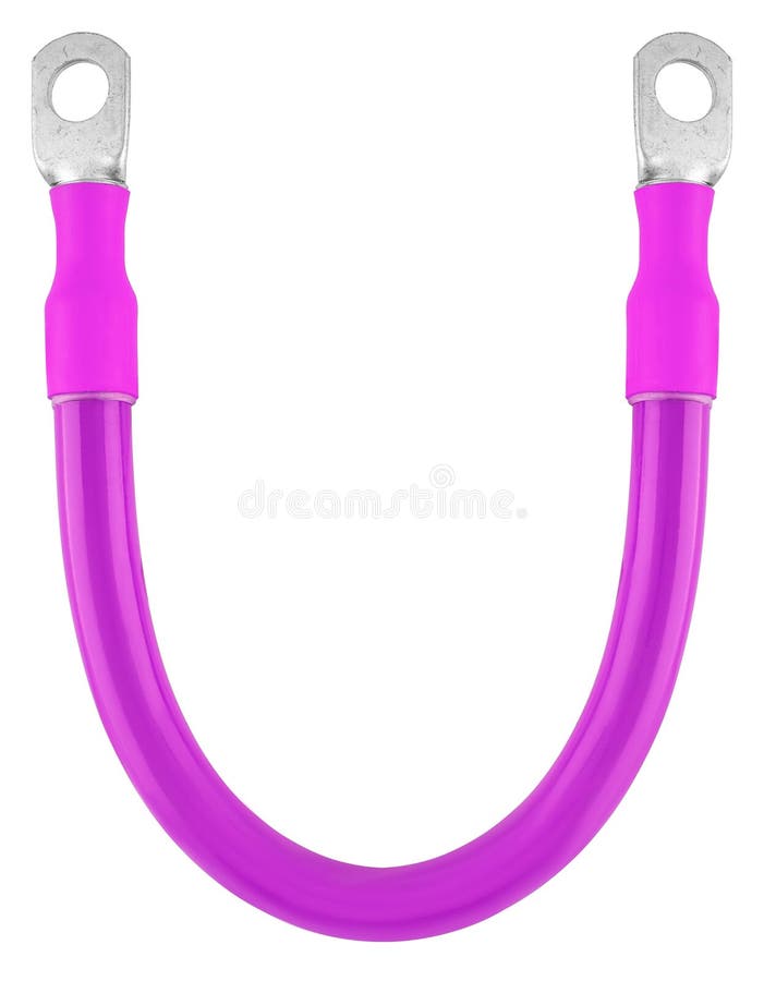 Flexible Connecting Wire with Terminals, Insulated on White Background ...