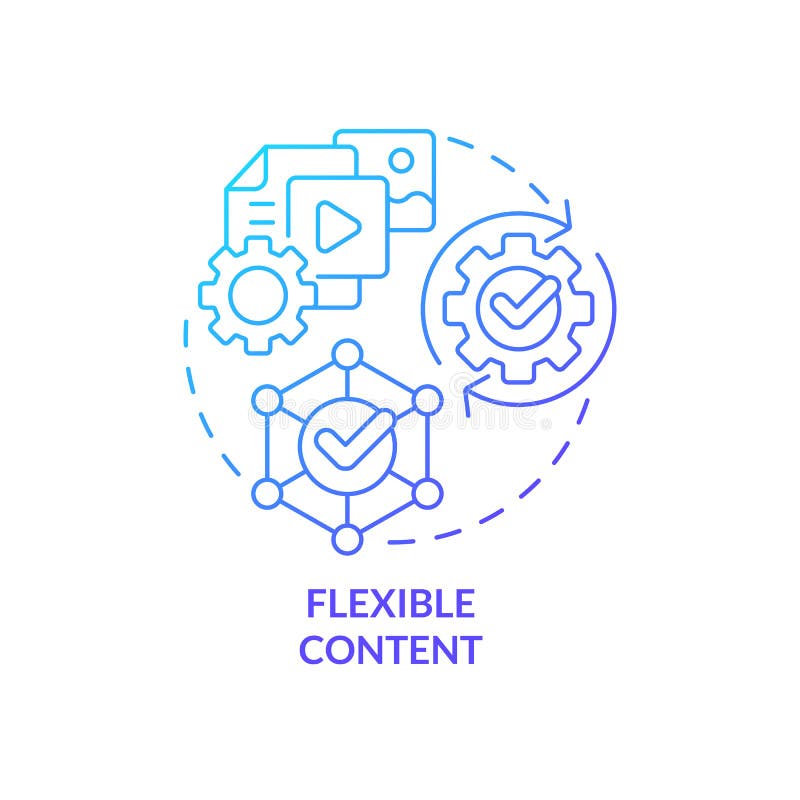 Flexible Content Blue Gradient Concept Icon Stock Vector - Illustration ...