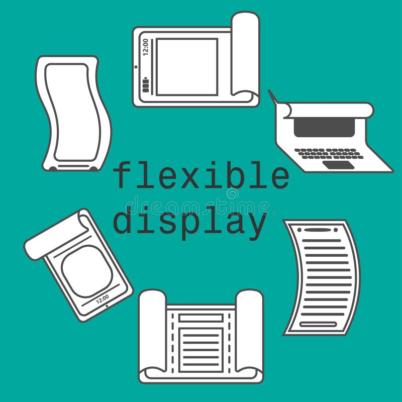 Flexible Display Smartphone Icons Flat Style Stock Vector ...